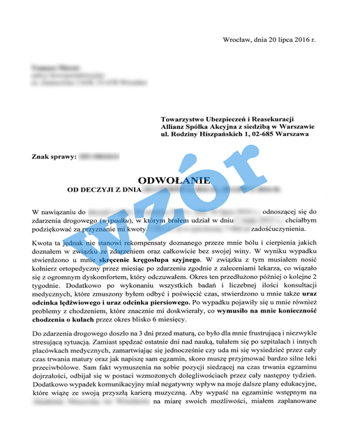 Jak odwołać się od decyzji ubezpieczyciela – wzór z omówieniem ... Jak odwołać się od decyzji ubezpieczyciela – wzór z omówieniem ...